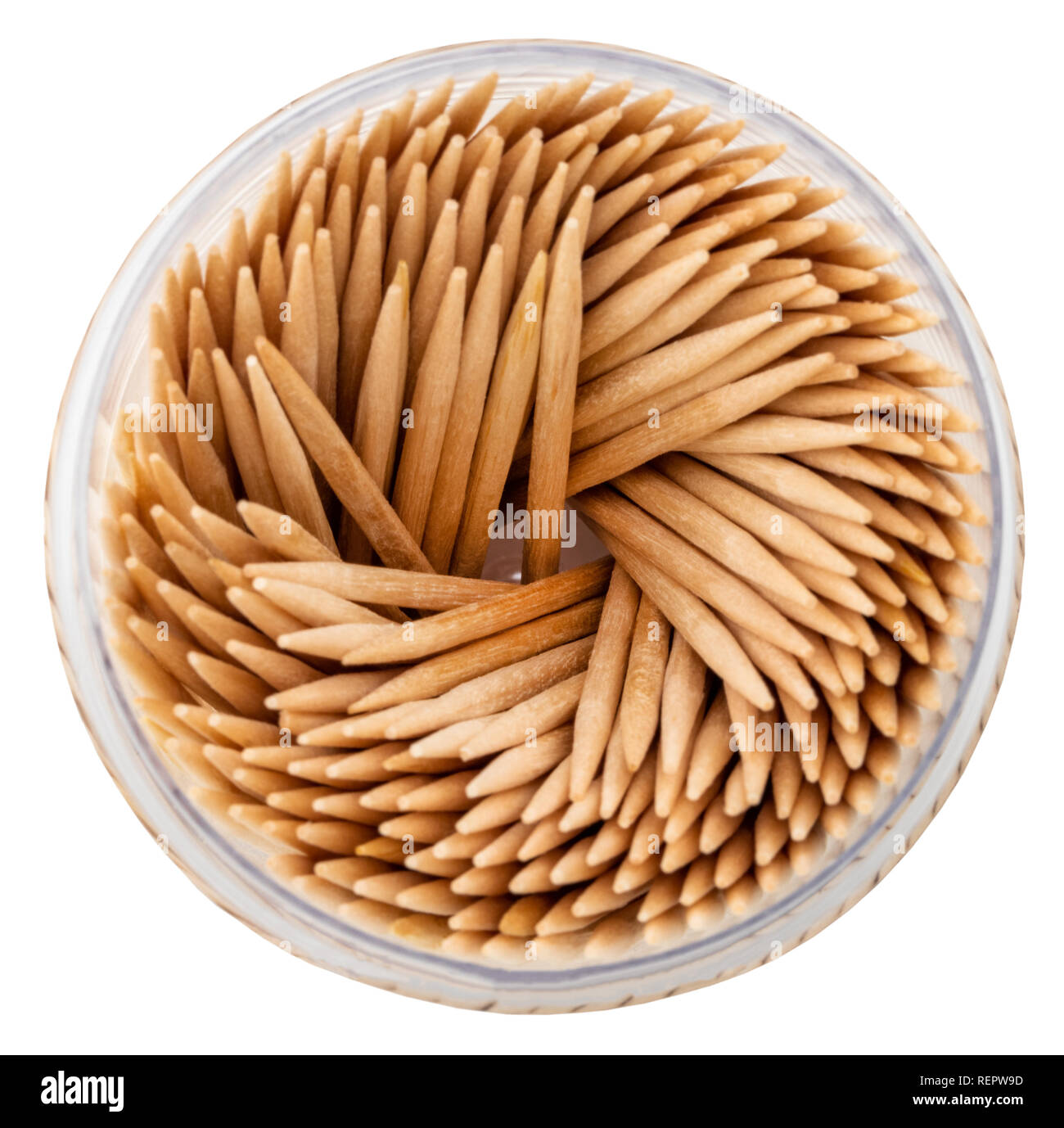 toothpicks in a box isolated on white background with clipping path ...
