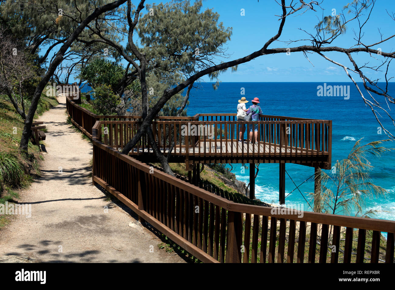 People on a viewing platform at North Gorge Walk, Point Lookout, North ...