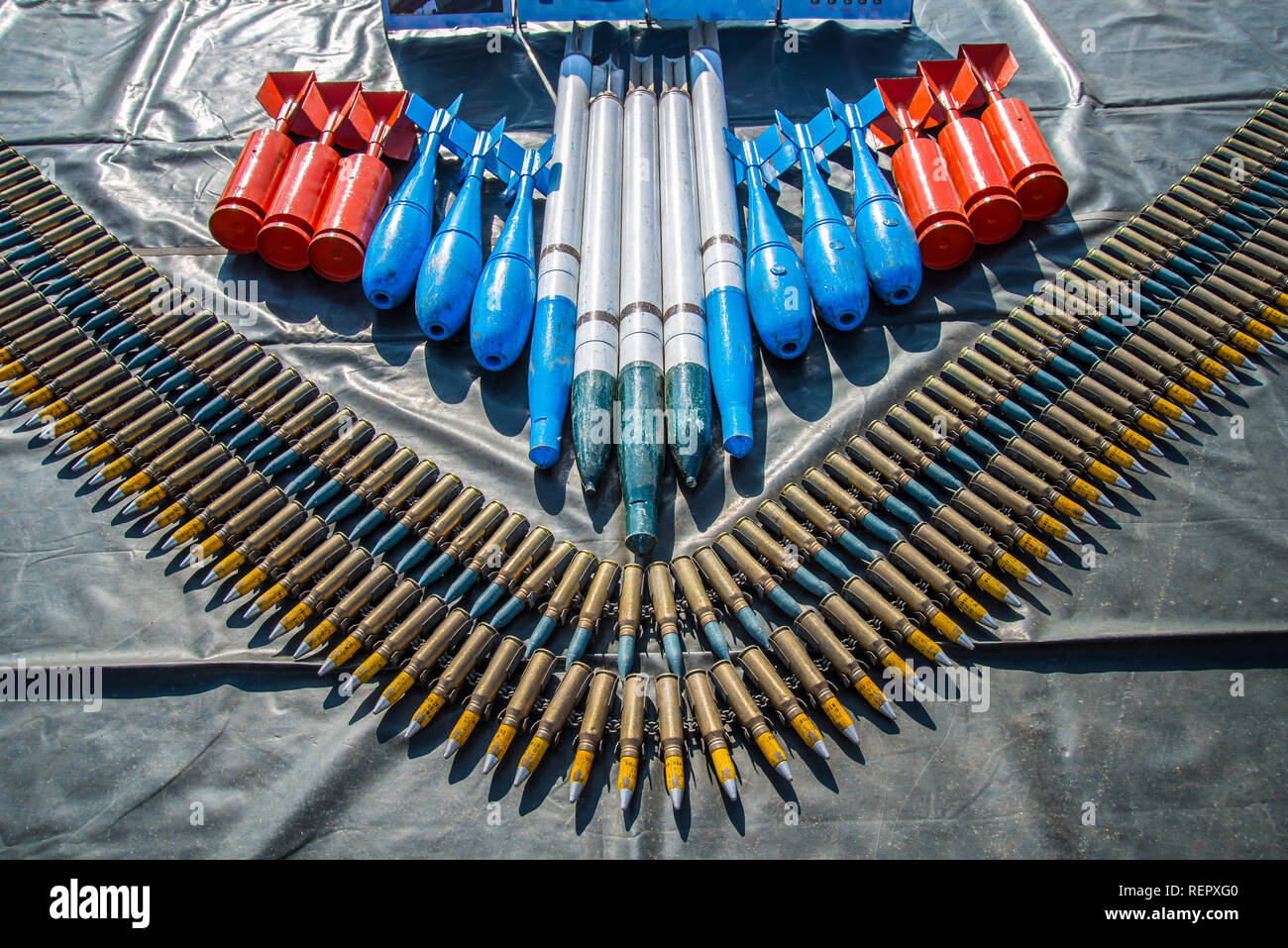 Many bullets and missile of fighter aircraft Stock Photo - Alamy