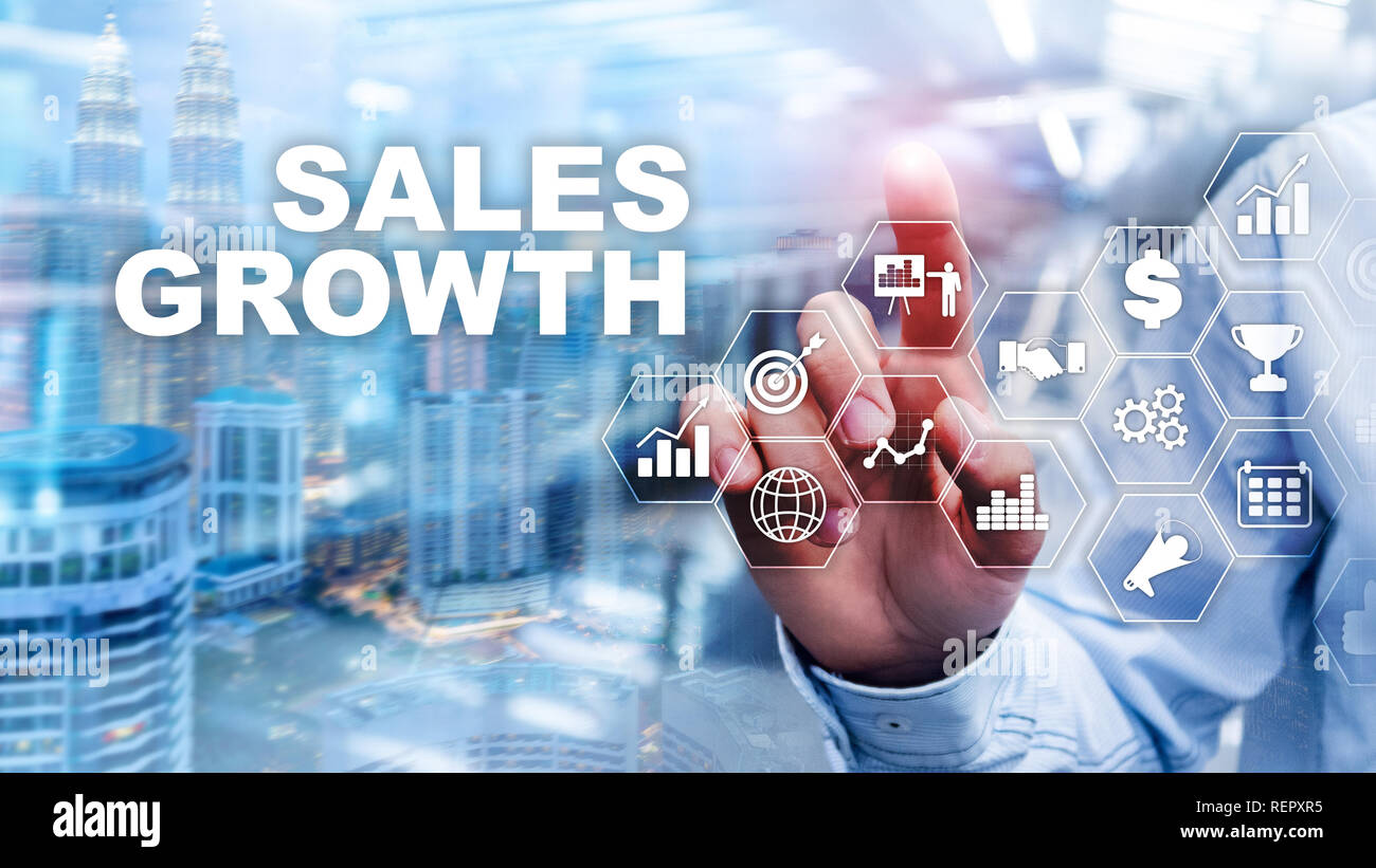Chart growth concept. Sales increase, marketing strategy. Double ...