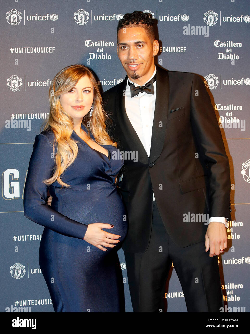 Chris Smalling and wife Sam Cooke during the red carpet arrivals for ...