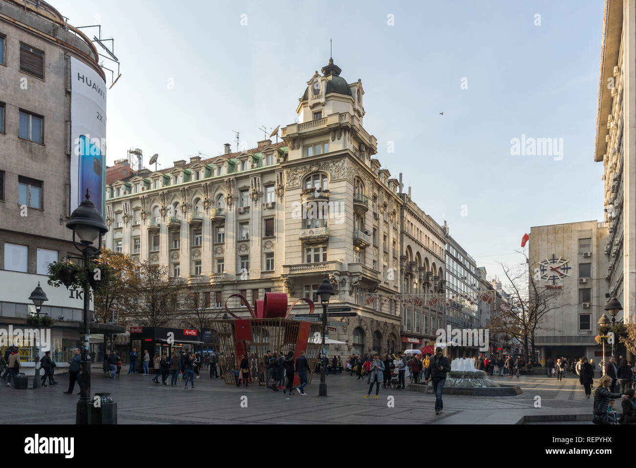 BELGRADE, SERBIA - NOVEMBER 10, 2018: Knez Mihailova Street (Prince ...