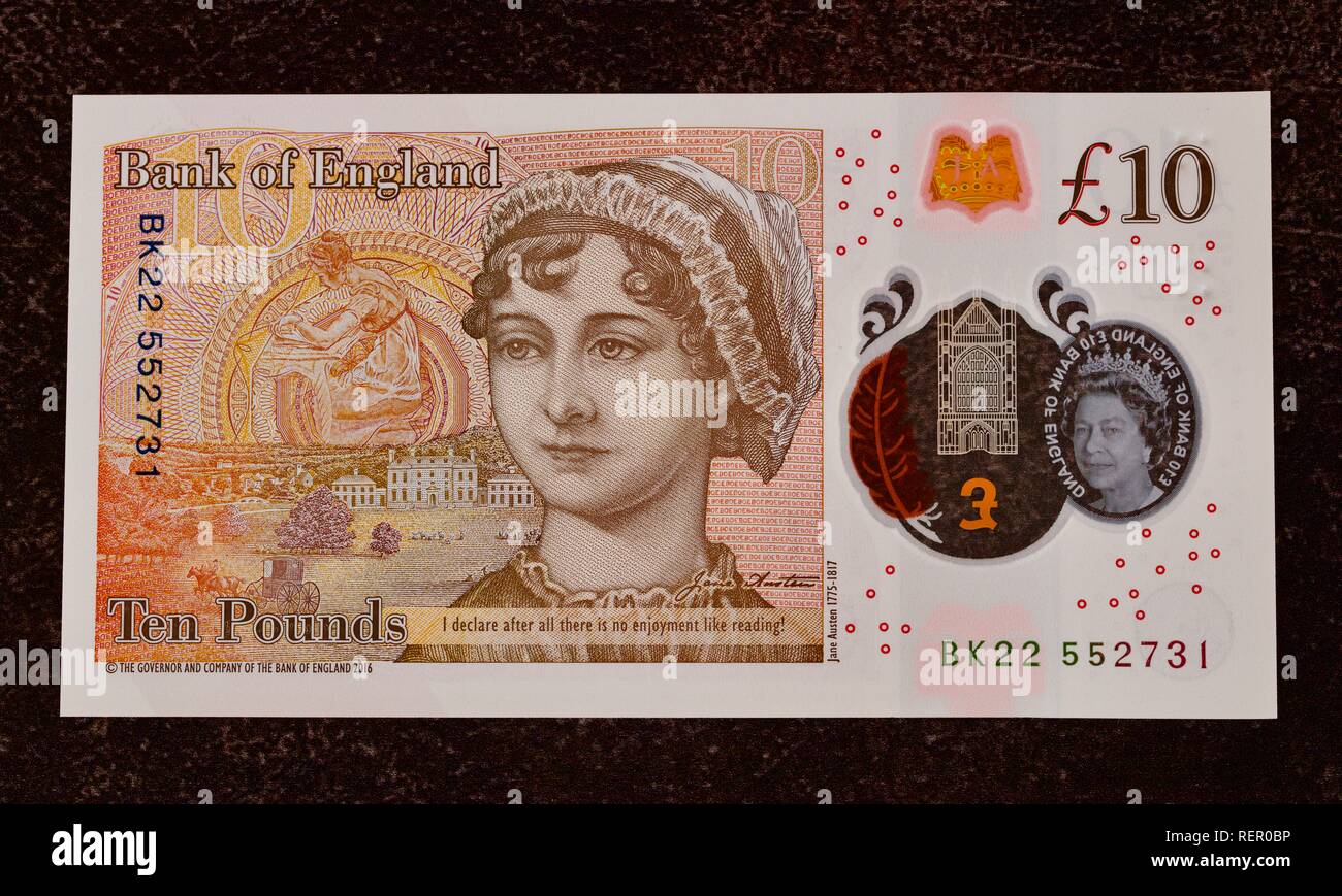 Bank of England £10 polymer banknote Stock Photo - Alamy