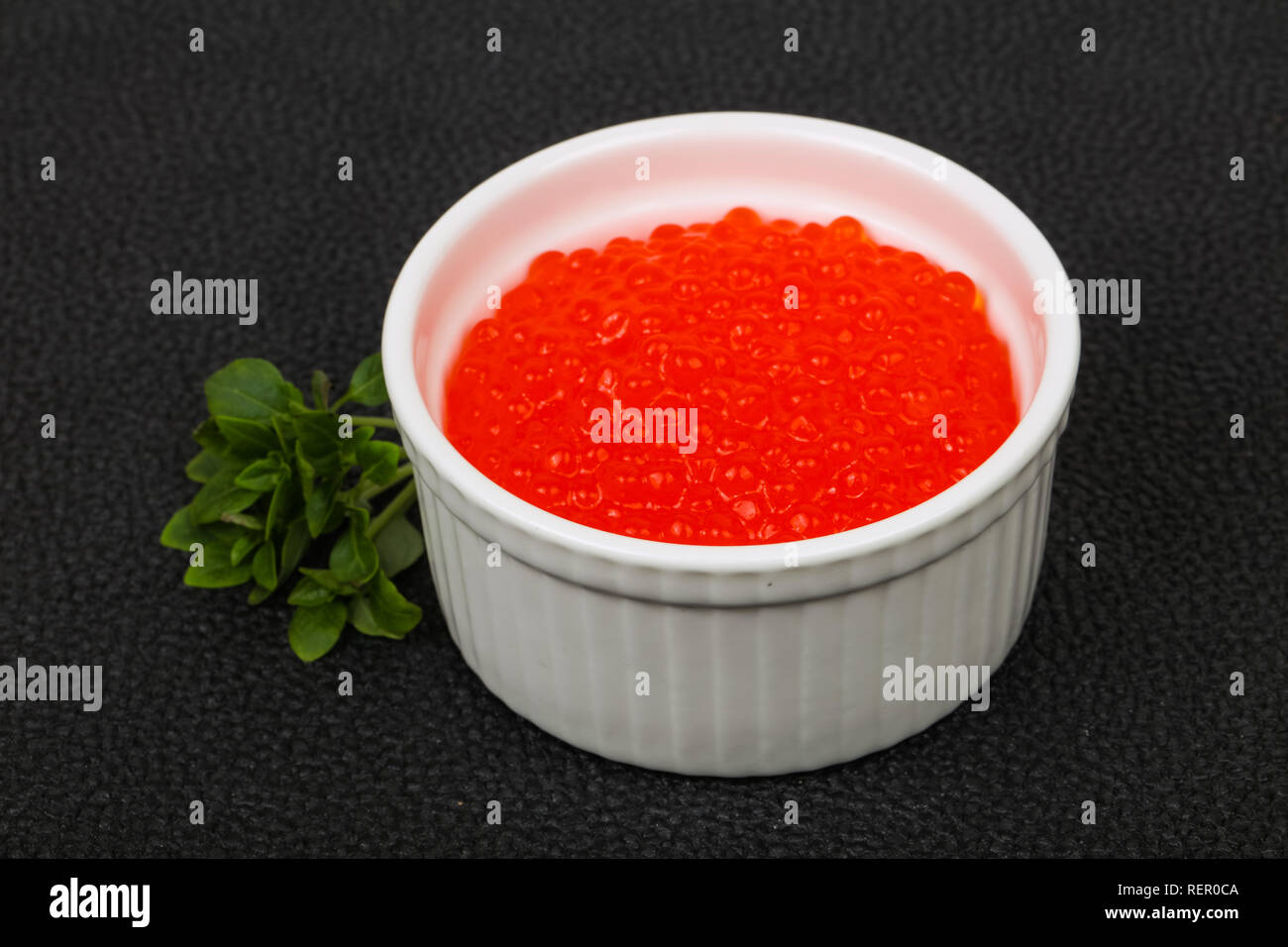 Luxury Red Caviar in the bowl Stock Photo - Alamy
