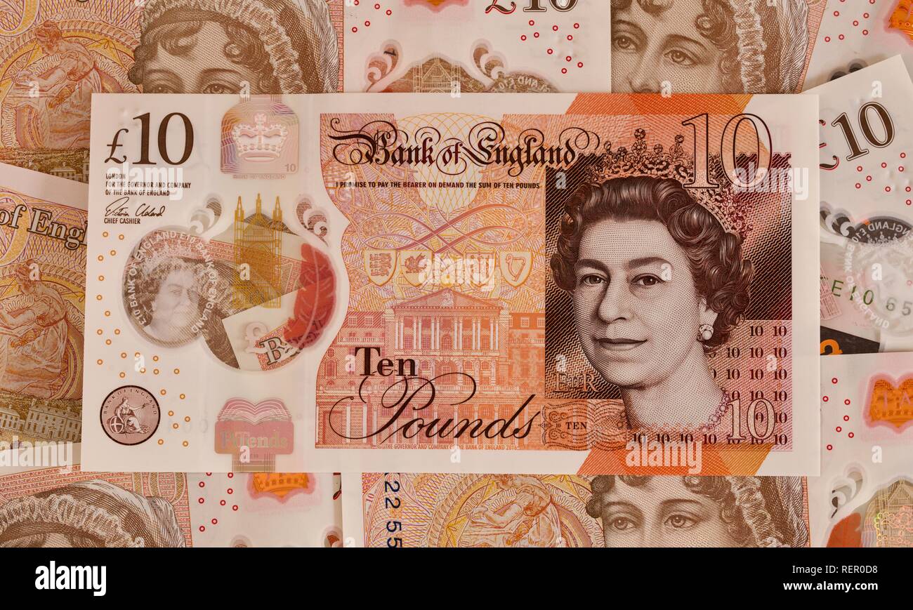 Bank of England £10 polymer banknote Stock Photo - Alamy