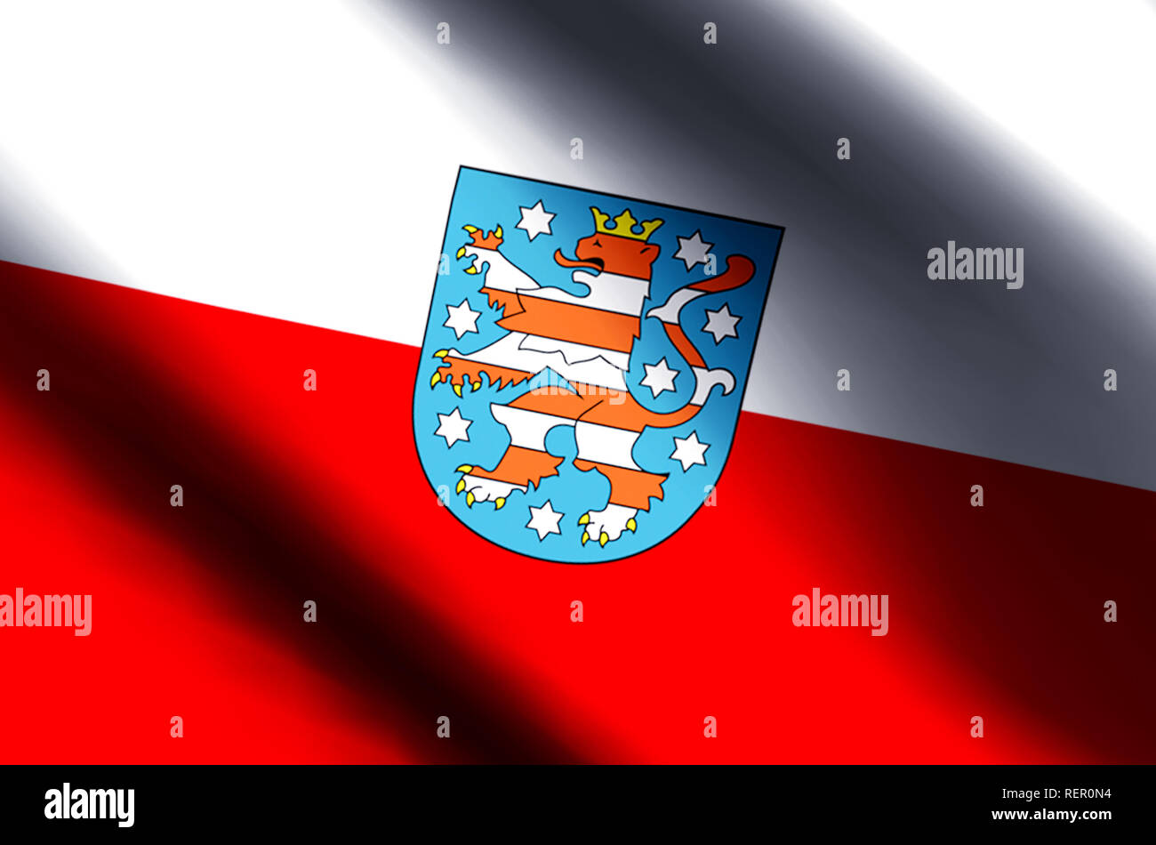 Thuringia stylish waving and closeup flag illustration. Perfect for ...