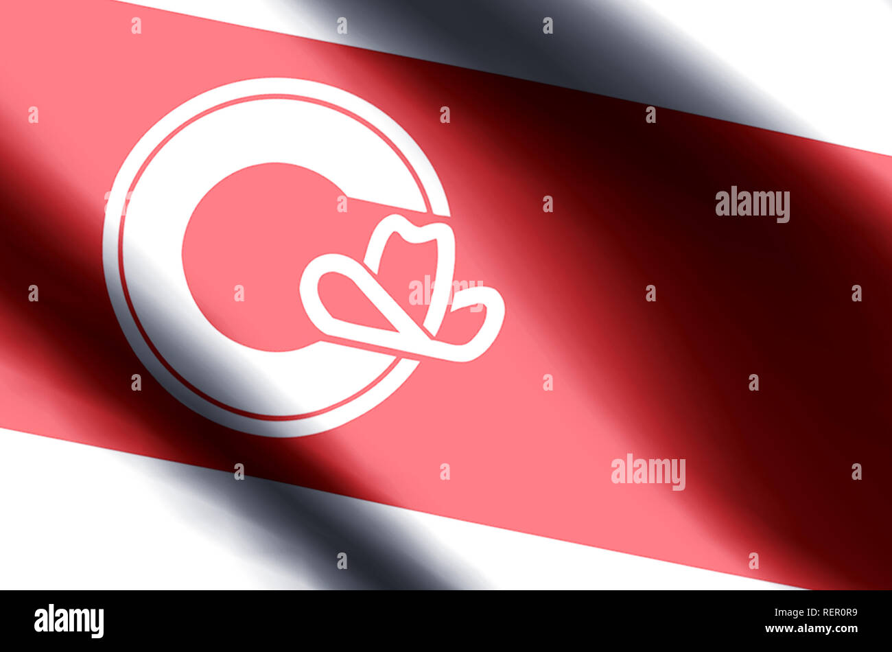 Calgary Alberta stylish waving and closeup flag illustration. Perfect ...