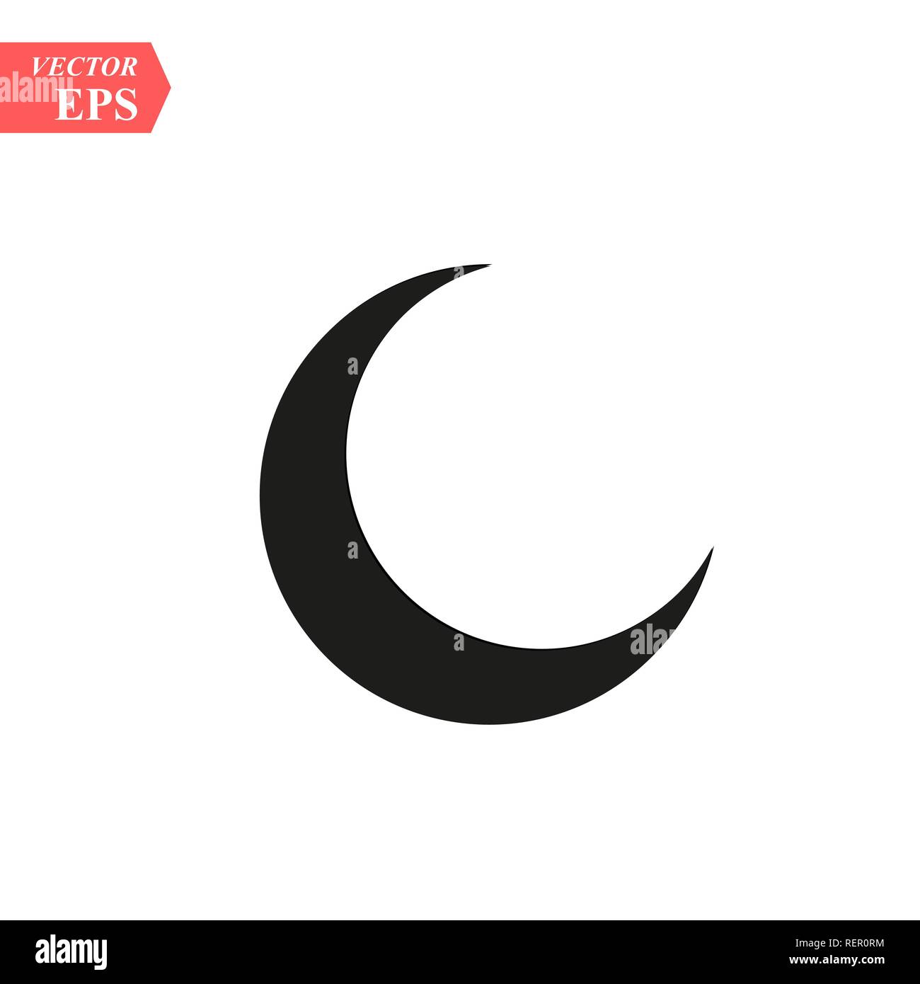 Moon icon, vector illustration. Flat downstairs style. Vector moon icon ... Moon icon, vector illustration. Flat downstairs style. Vector moon icon ...