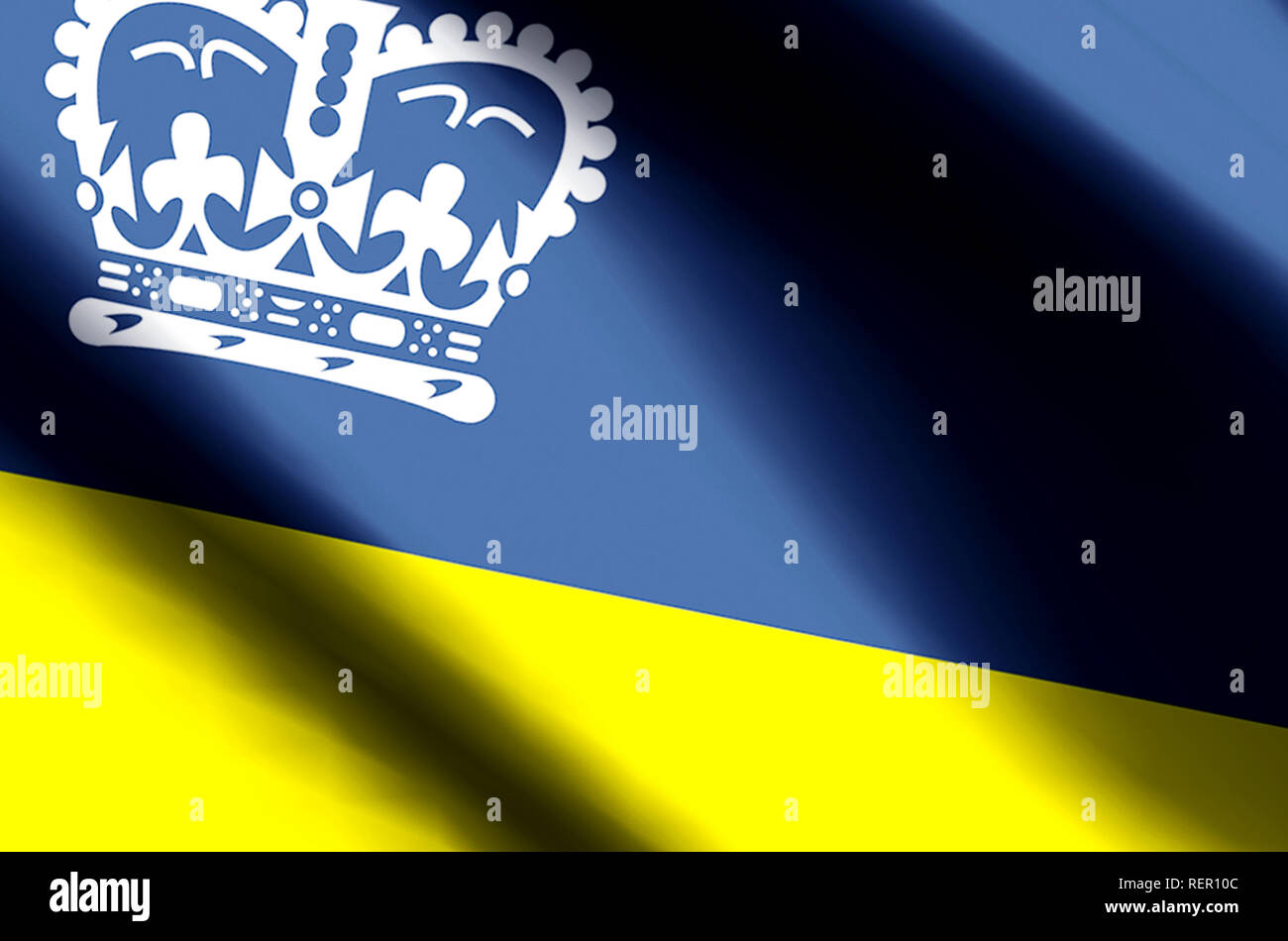 Regina Saskatchewan stylish waving and closeup flag illustration ...