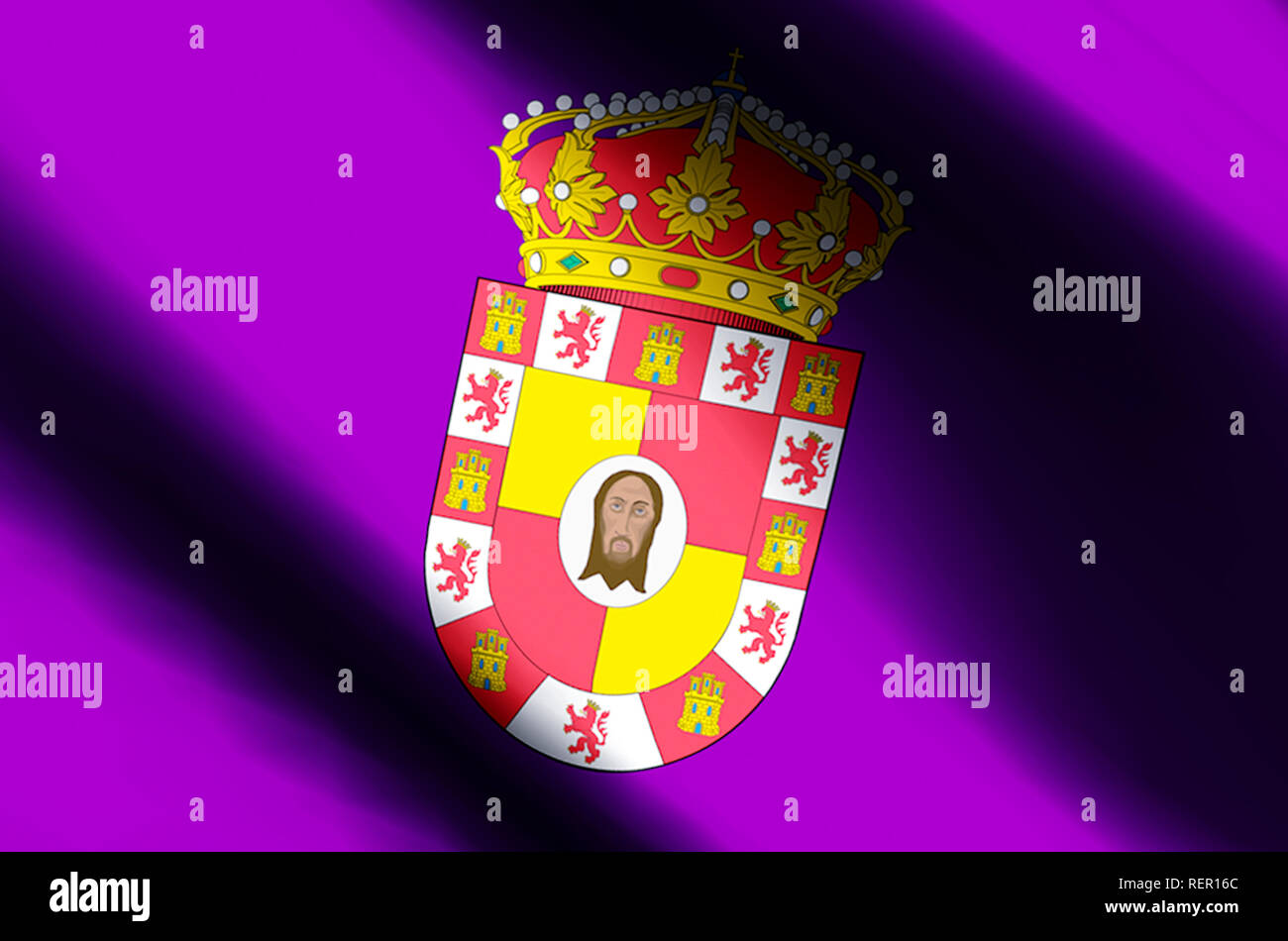 Jaen stylish waving and closeup flag illustration. Perfect for ...