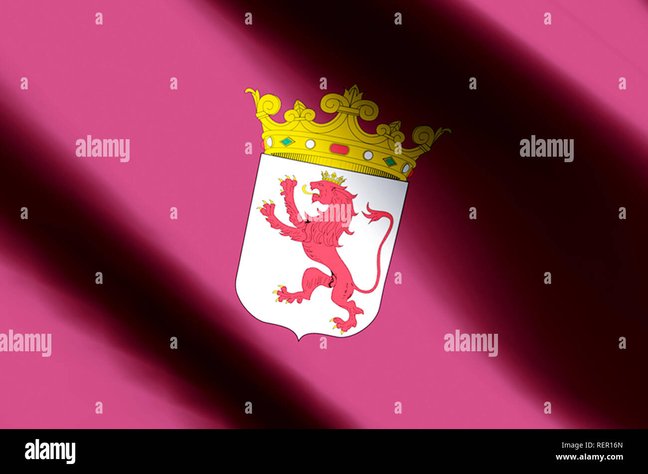 Leon stylish waving and closeup flag illustration. Perfect for ...