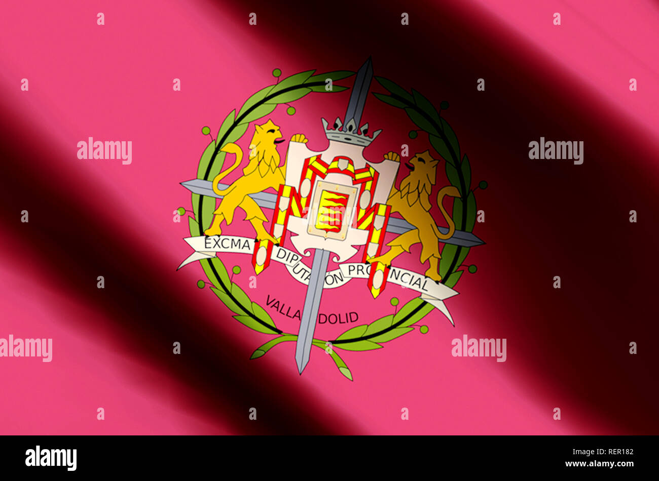 Valladolid stylish waving and closeup flag illustration. Perfect for ...