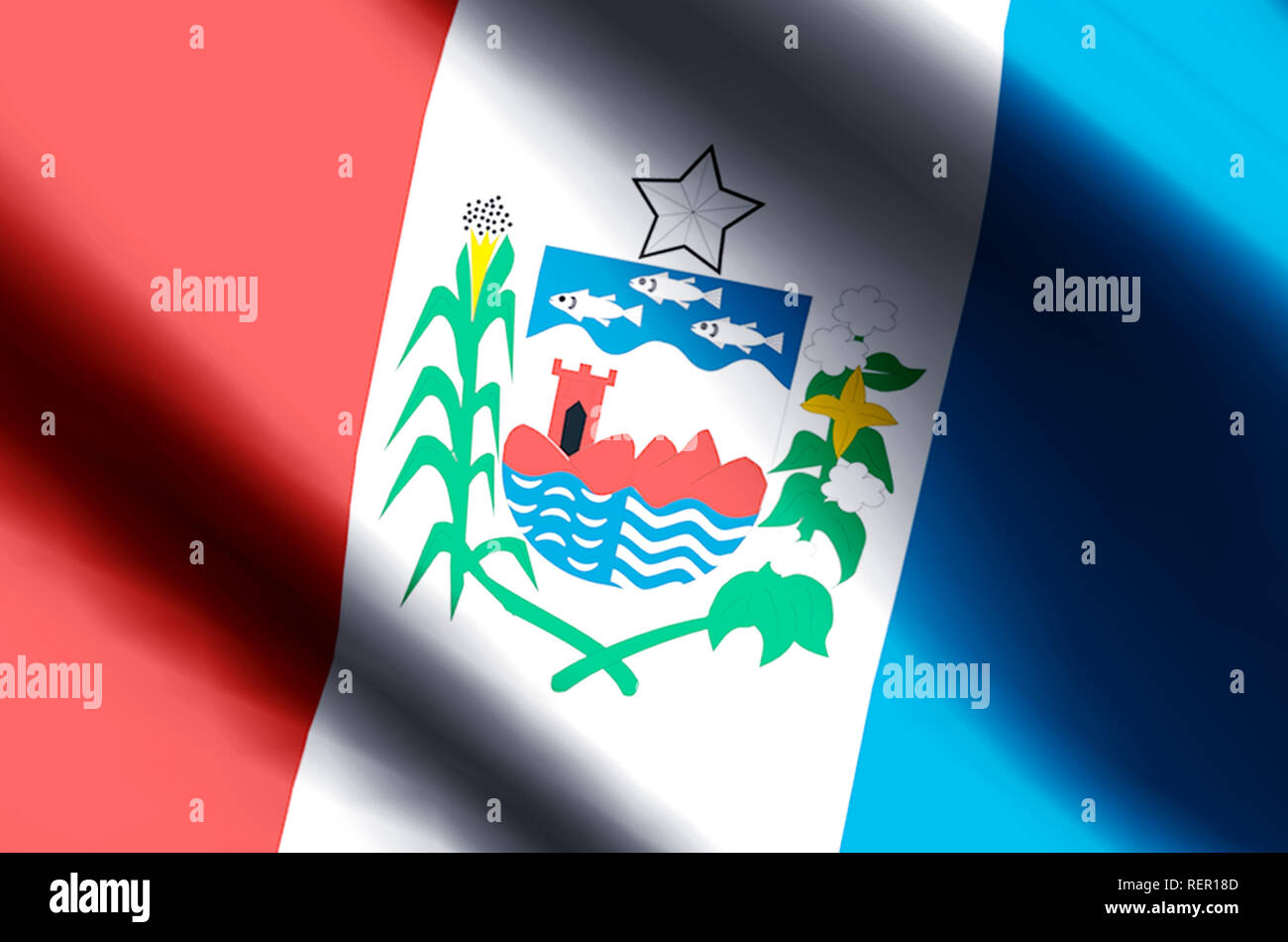Alagoas stylish waving and closeup flag illustration. Perfect for ...