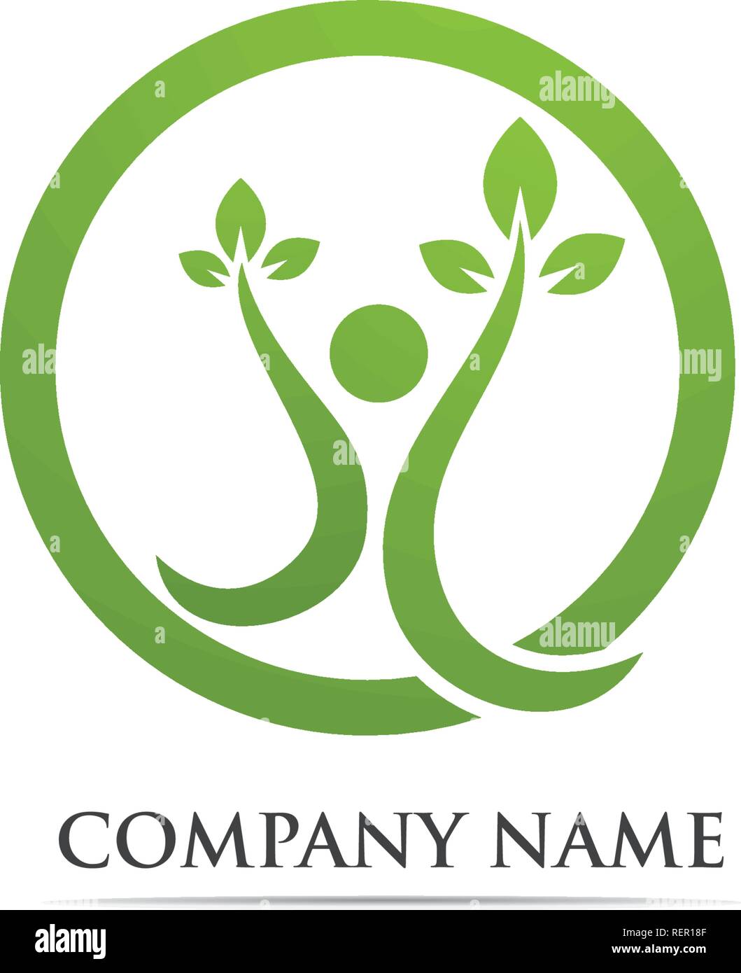 Tree green people identity card vector logo template Stock Vector Image ...