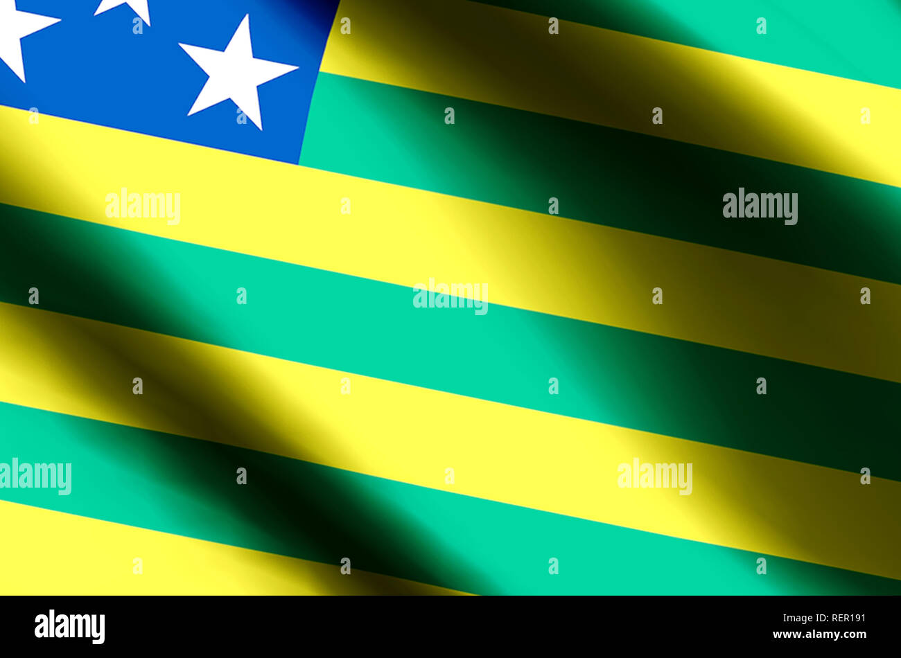 Flag of Goias stylish waving and closeup flag illustration. Perfect for ...