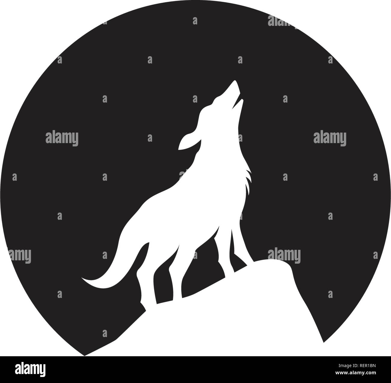 Wolf night black logo and symbol Stock Vector Image & Art - Alamy