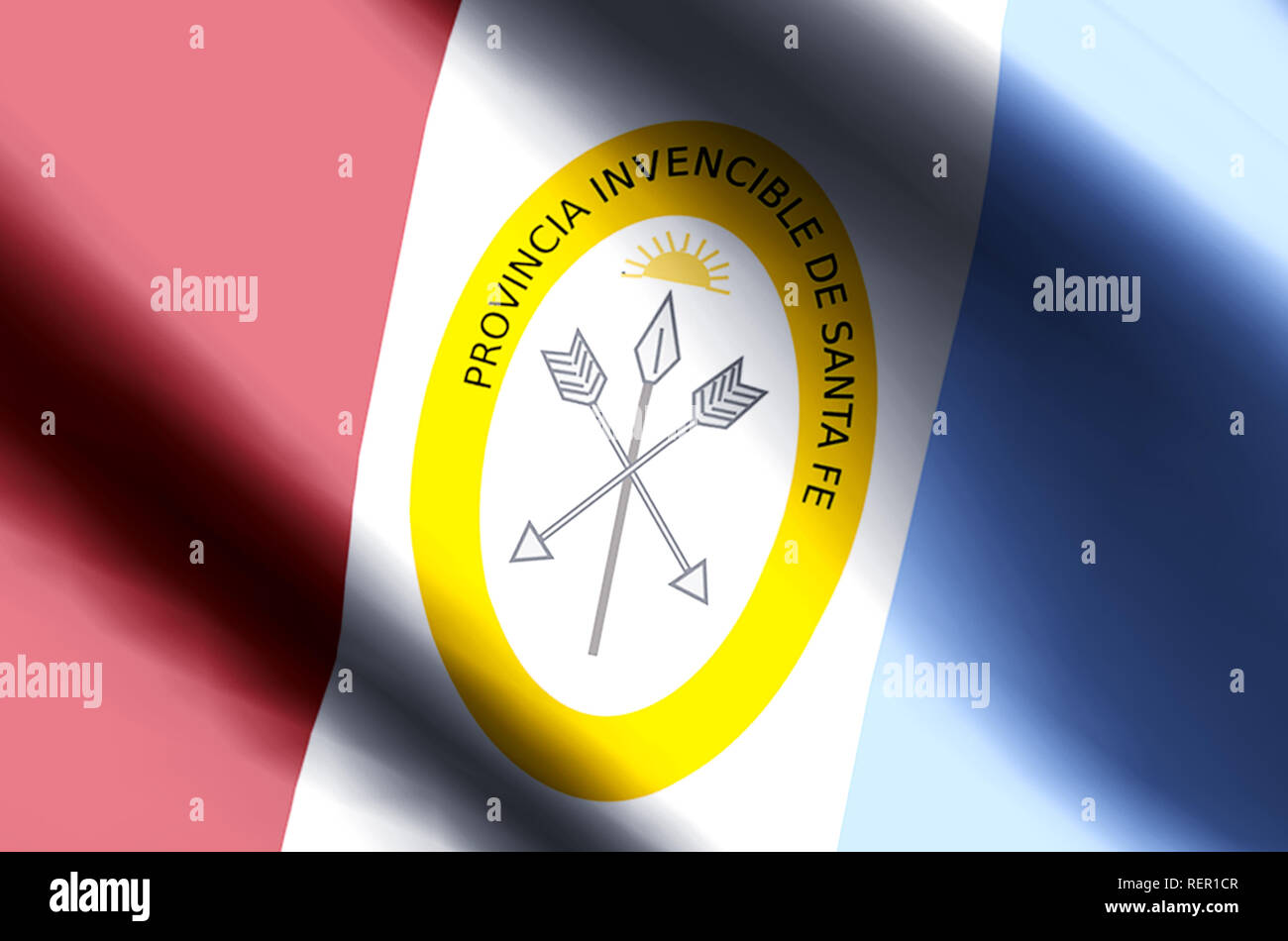 Santa Fe stylish waving and closeup flag illustration. Perfect for ...