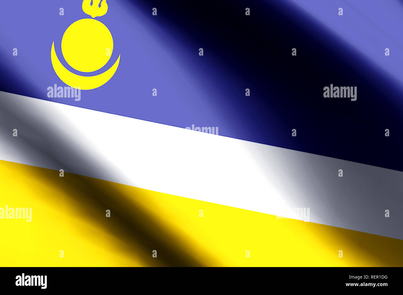 Buryatia stylish waving and closeup flag illustration. Perfect for ...