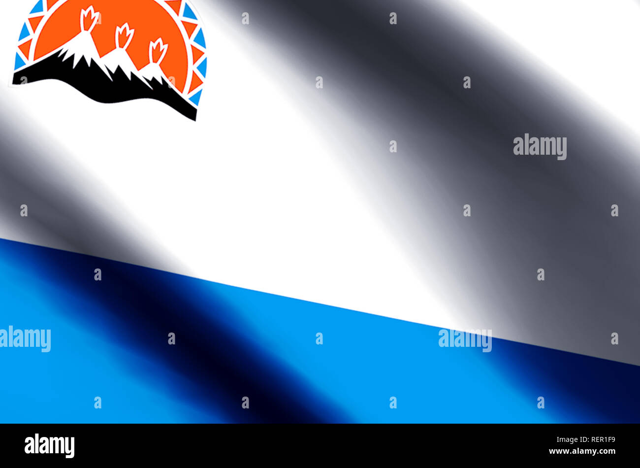 Kamchatka stylish waving and closeup flag illustration. Perfect for ...