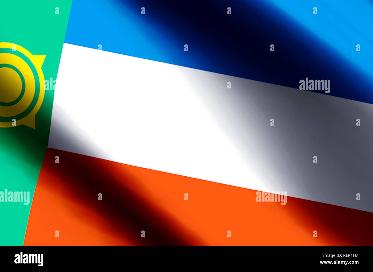 Khakassia stylish waving and closeup flag illustration. Perfect for ...