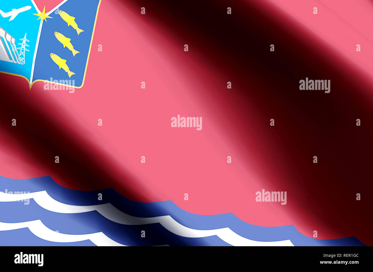 Magadan stylish waving and closeup flag illustration. Perfect for ...