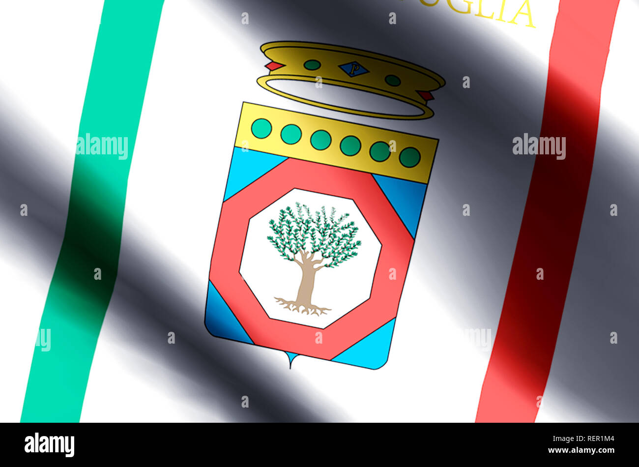 Apulia stylish waving and closeup flag illustration. Perfect for ...