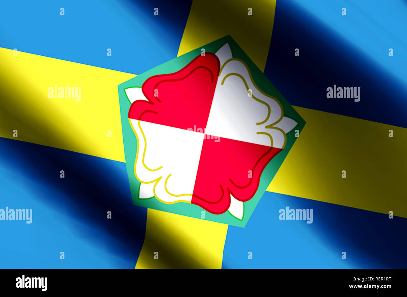 Pembrokeshire stylish waving and closeup flag illustration. Perfect for ...