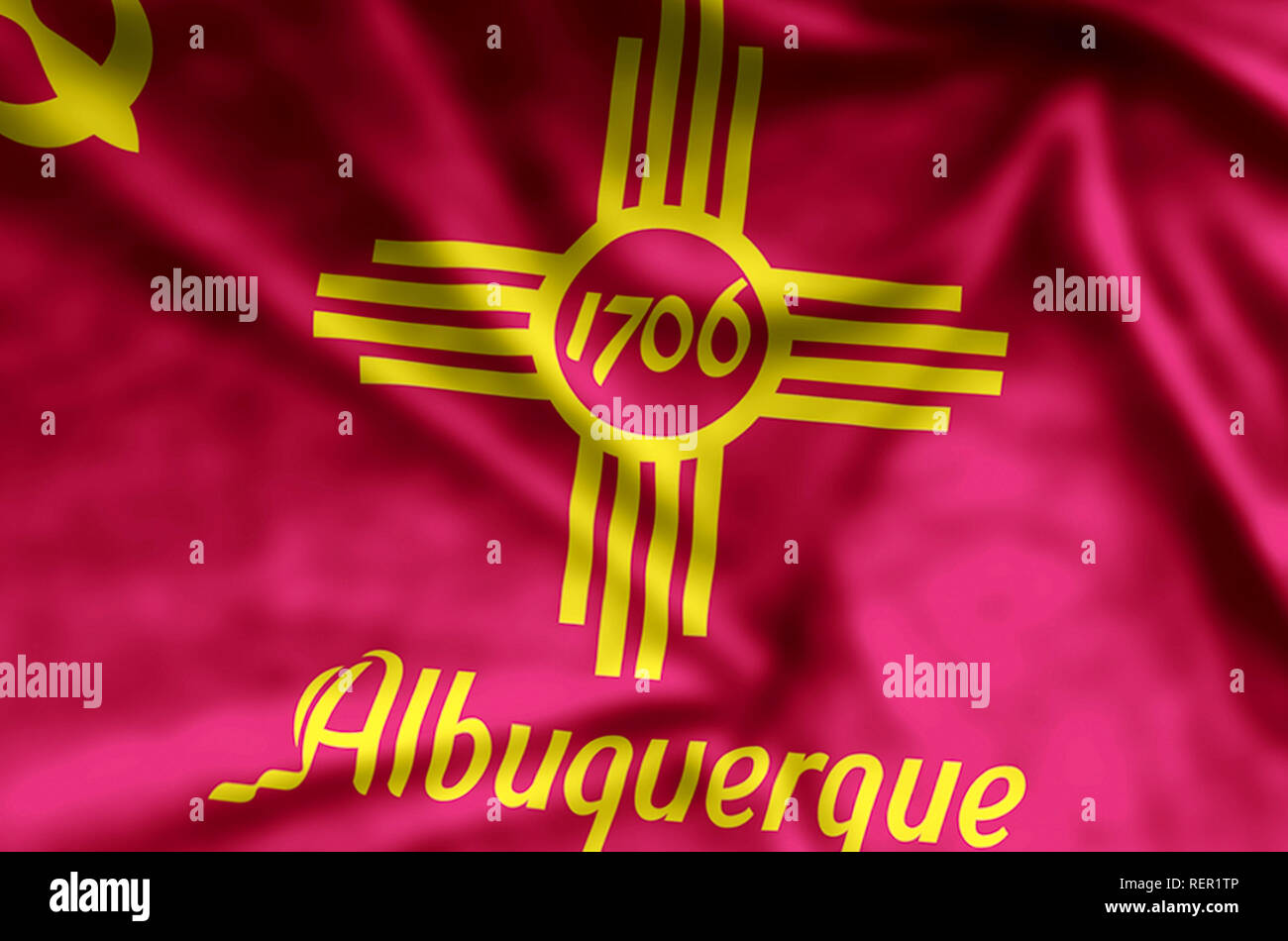 Albuquerque New Mexico stylish waving and closeup flag illustration ...
