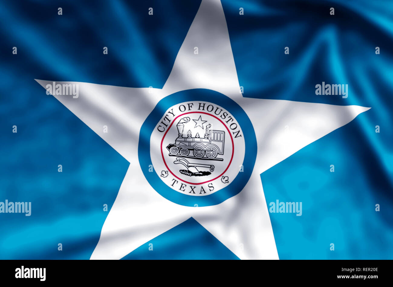 Houston Texas stylish waving and closeup flag illustration. Perfect for ...