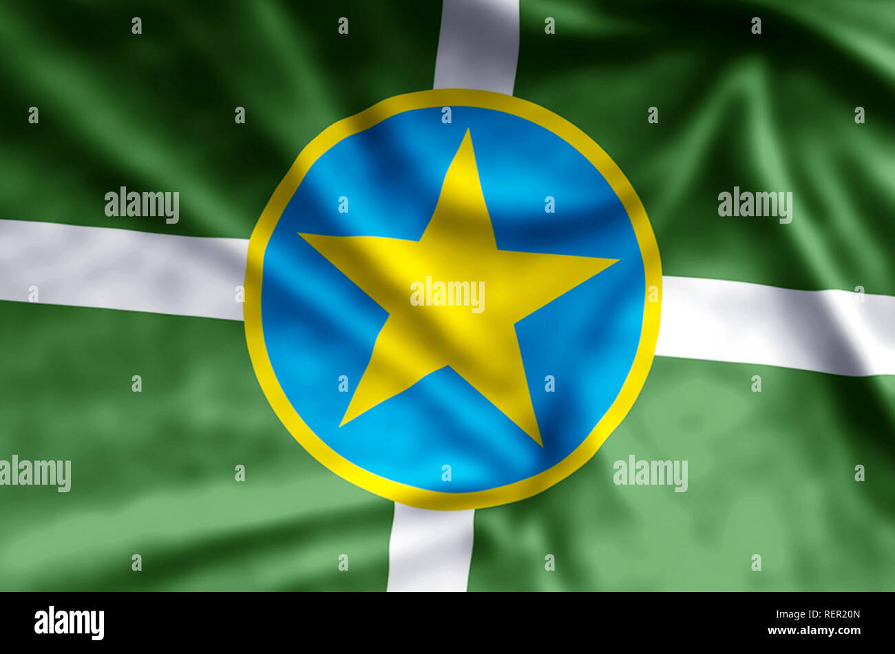 Jackson Mississippi stylish waving and closeup flag illustration ...