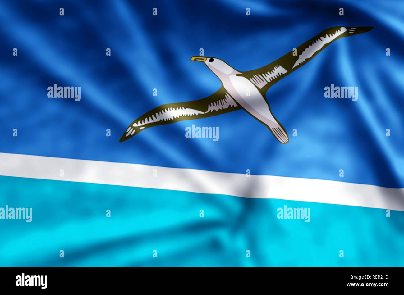 Midway Islands stylish waving and closeup flag illustration. Perfect ...