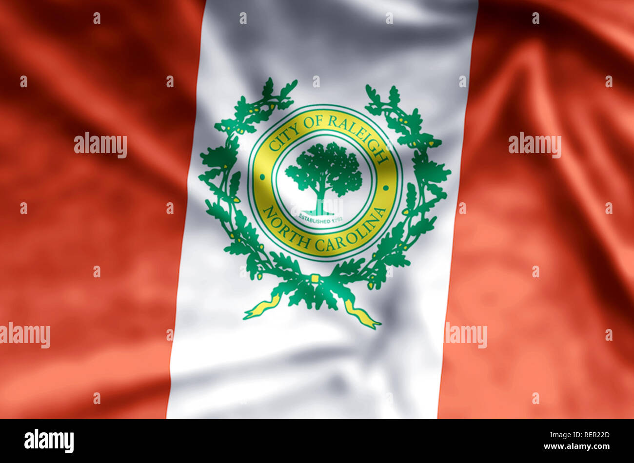 Raleigh stylish waving and closeup flag illustration. Perfect for ...