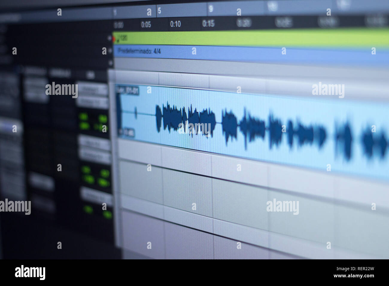 Recording studio audio computer editing mixing program sound controls ...