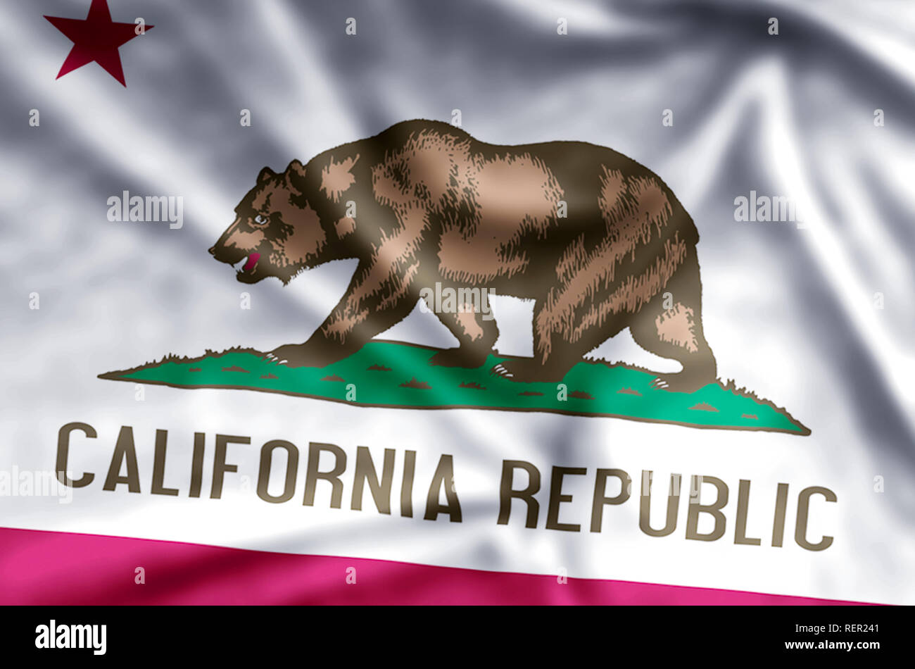 California stylish waving and closeup flag illustration. Perfect for ...