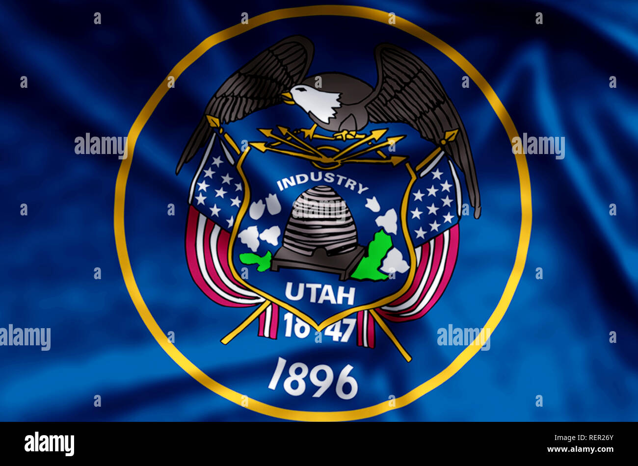 Utah stylish waving and closeup flag illustration. Perfect for ...