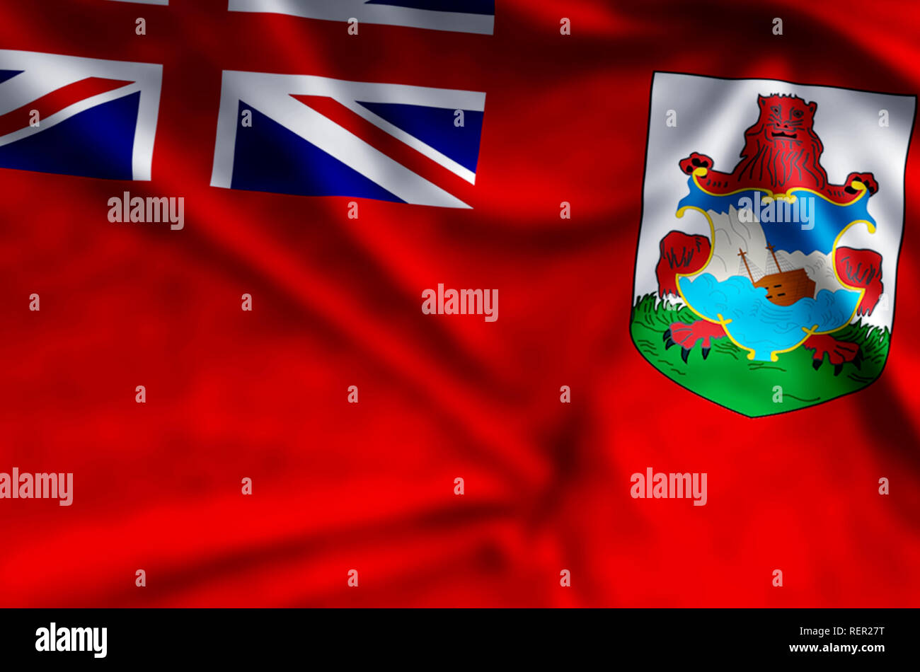 Bermuda stylish waving and closeup flag illustration. Perfect for ...