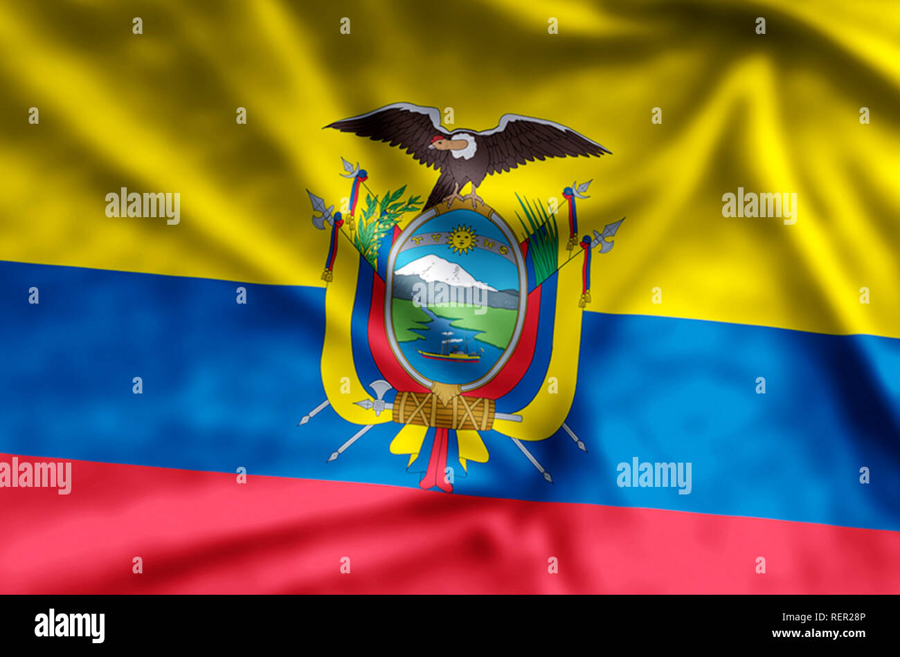 Ecuador stylish waving and closeup flag illustration. Perfect for ...