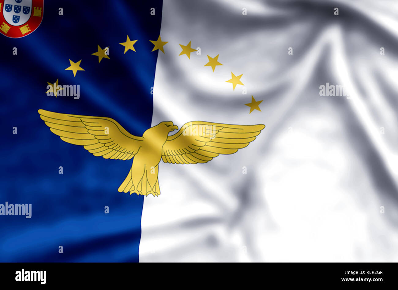 Azores stylish waving and closeup flag illustration. Perfect for ...