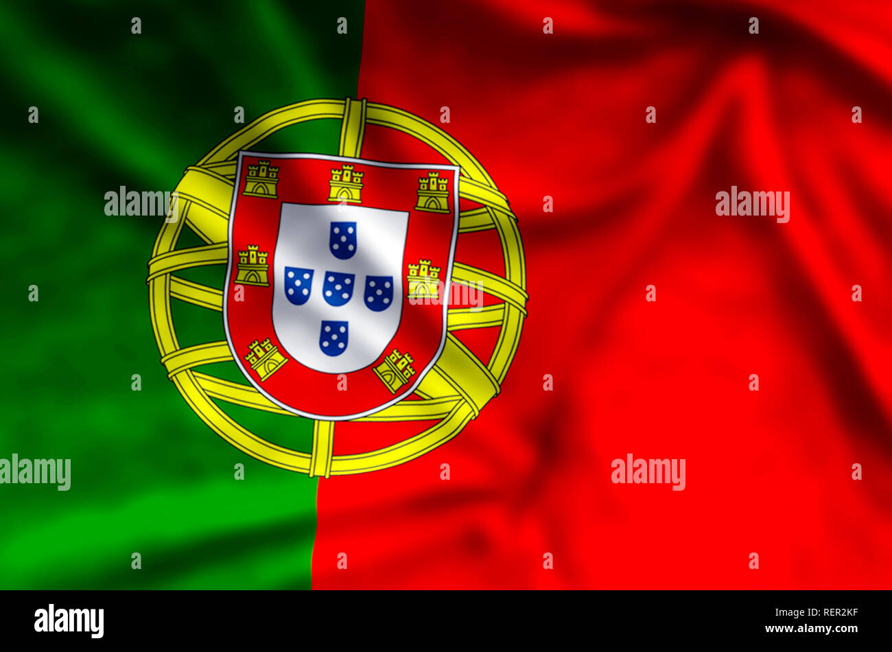 Portugal stylish waving and closeup flag illustration. Perfect for ...