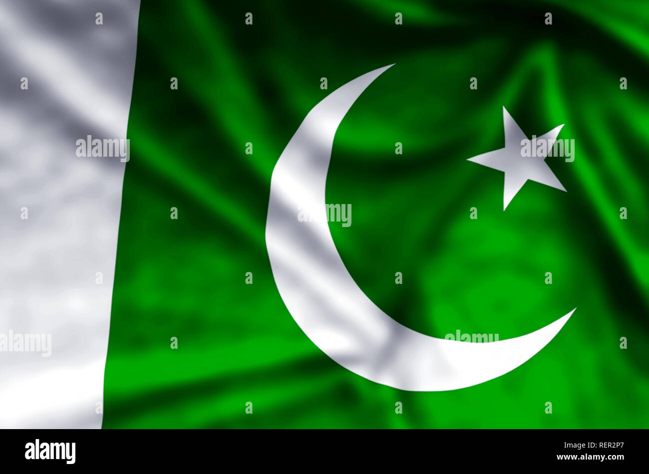 Pakistan stylish waving and closeup flag illustration. Perfect for ...