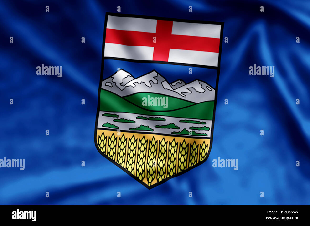 Alberta stylish waving and closeup flag illustration. Perfect for ...