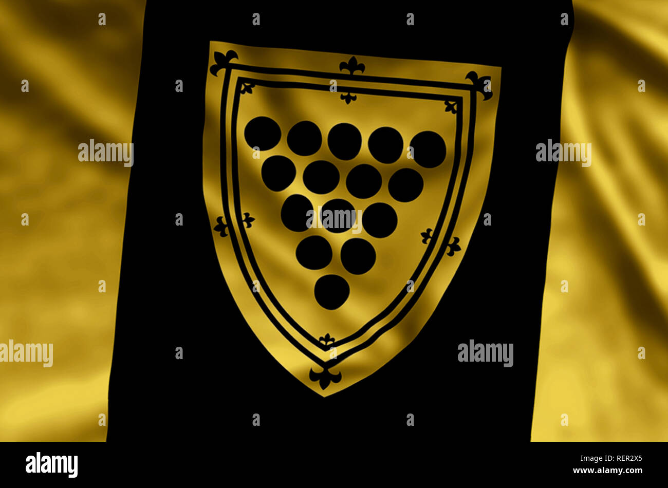 Cornwall Ontario stylish waving and closeup flag illustration. Perfect ...