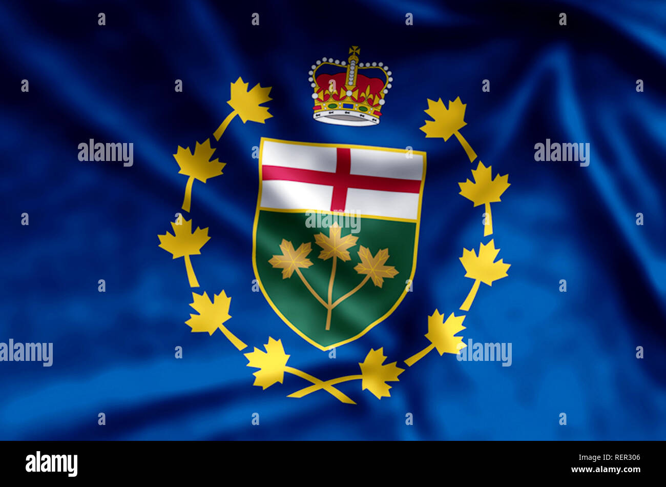 Lieutenant-Governor Of Ontario stylish waving and closeup flag ...
