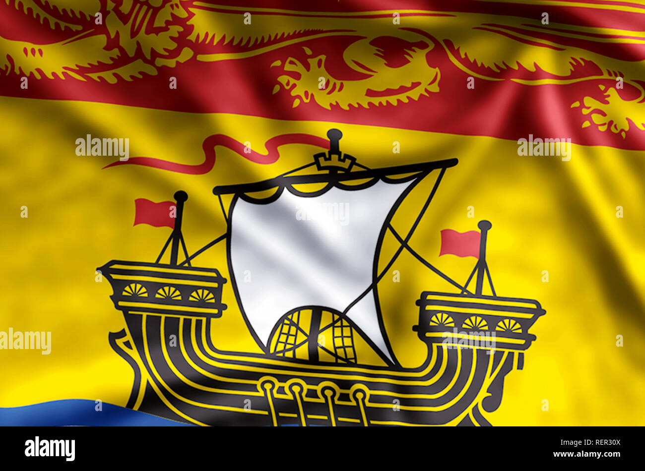 New Brunswick stylish waving and closeup flag illustration. Perfect for ...