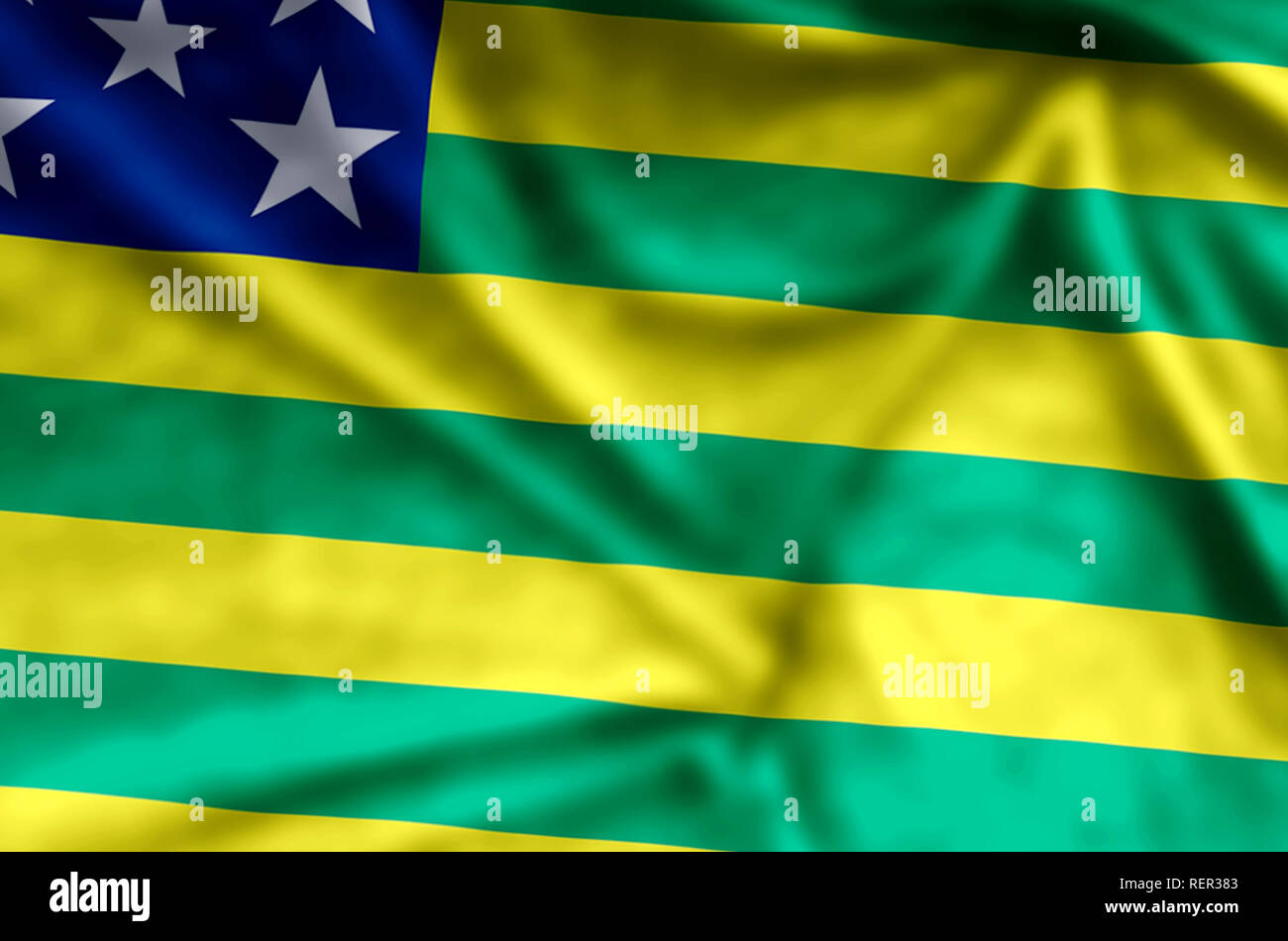 Flag of Goias stylish waving and closeup flag illustration. Perfect for ...