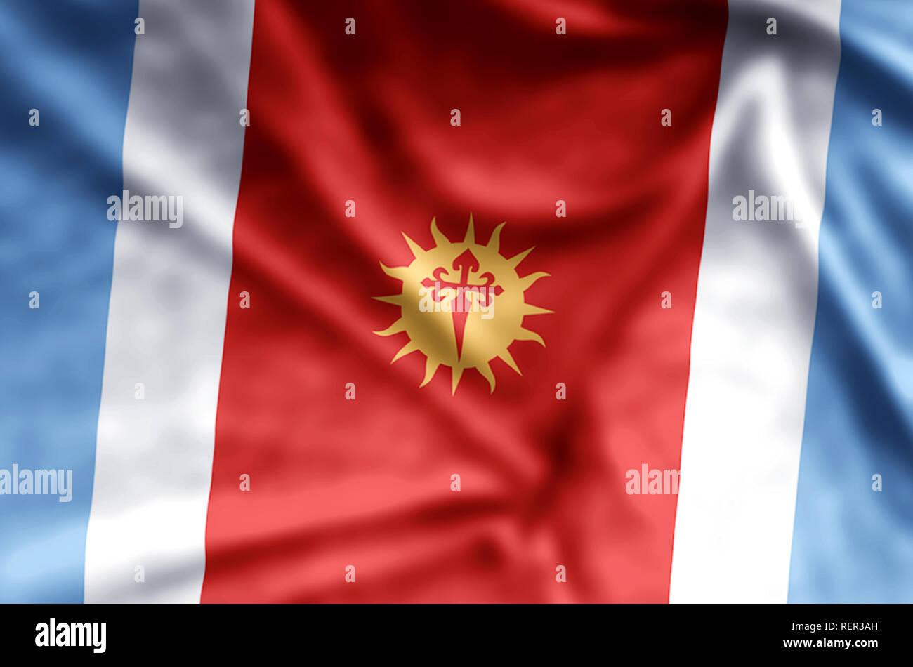 Santiago del Estero stylish waving and closeup flag illustration ...