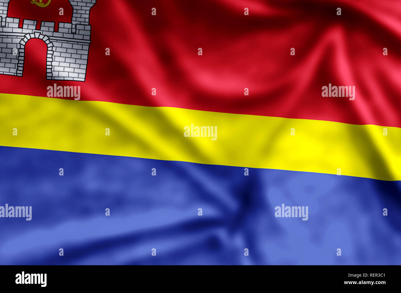 Kaliningrad stylish waving and closeup flag illustration. Perfect for ...