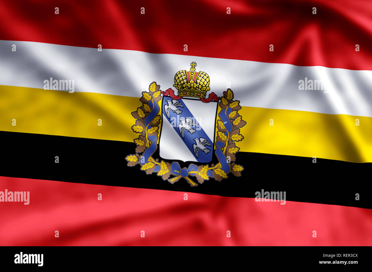 Kursk stylish waving and closeup flag illustration. Perfect for ...