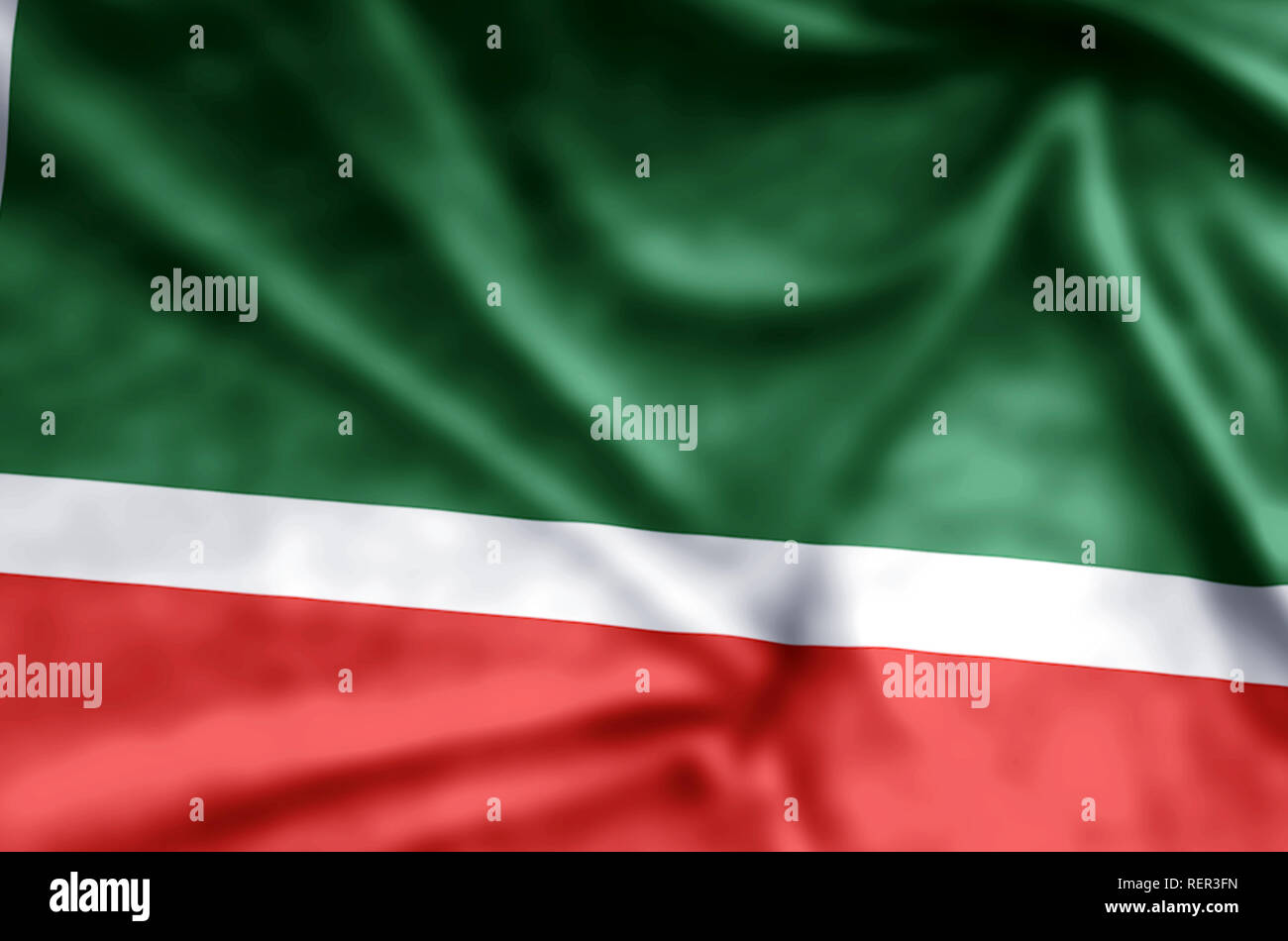 Thechechen Republic stylish waving and closeup flag illustration ...