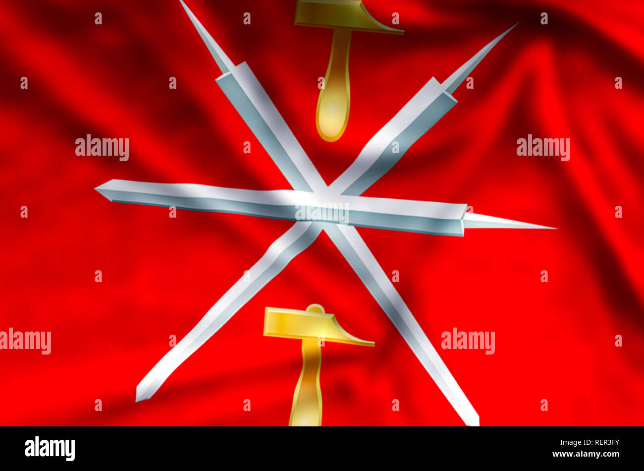 Tula stylish waving and closeup flag illustration. Perfect for ...